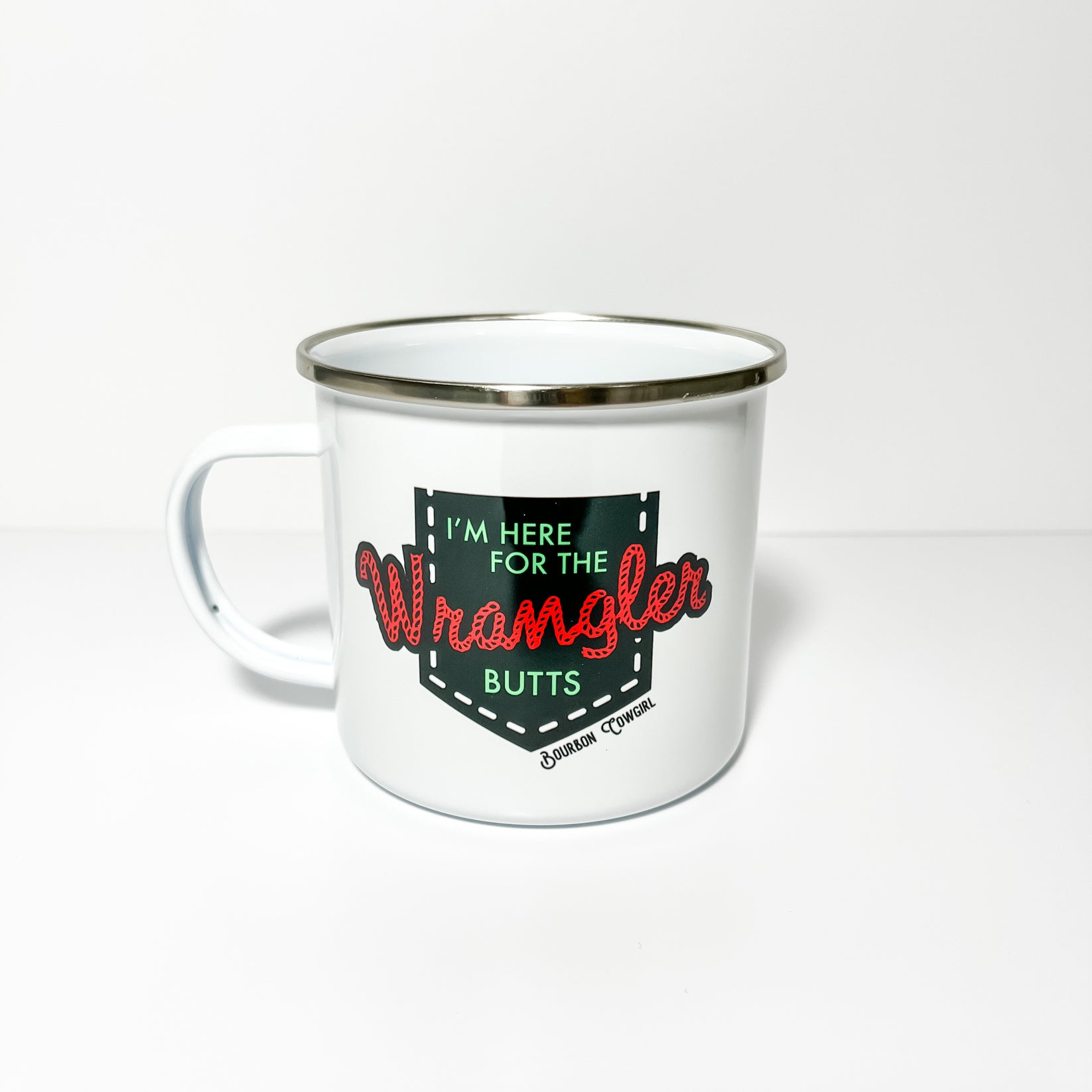 Campfire Mug with Wrangler Butts Design